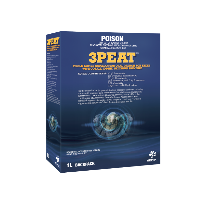 Buy ABBEY 3PEAT Oral Drench for Sheep – Triple Active Control – Hills ...